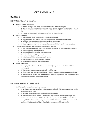 Geos1000Unit1 - Lecture notes 1-14 - 11 GEO Unit 1 Lecture 1A ...