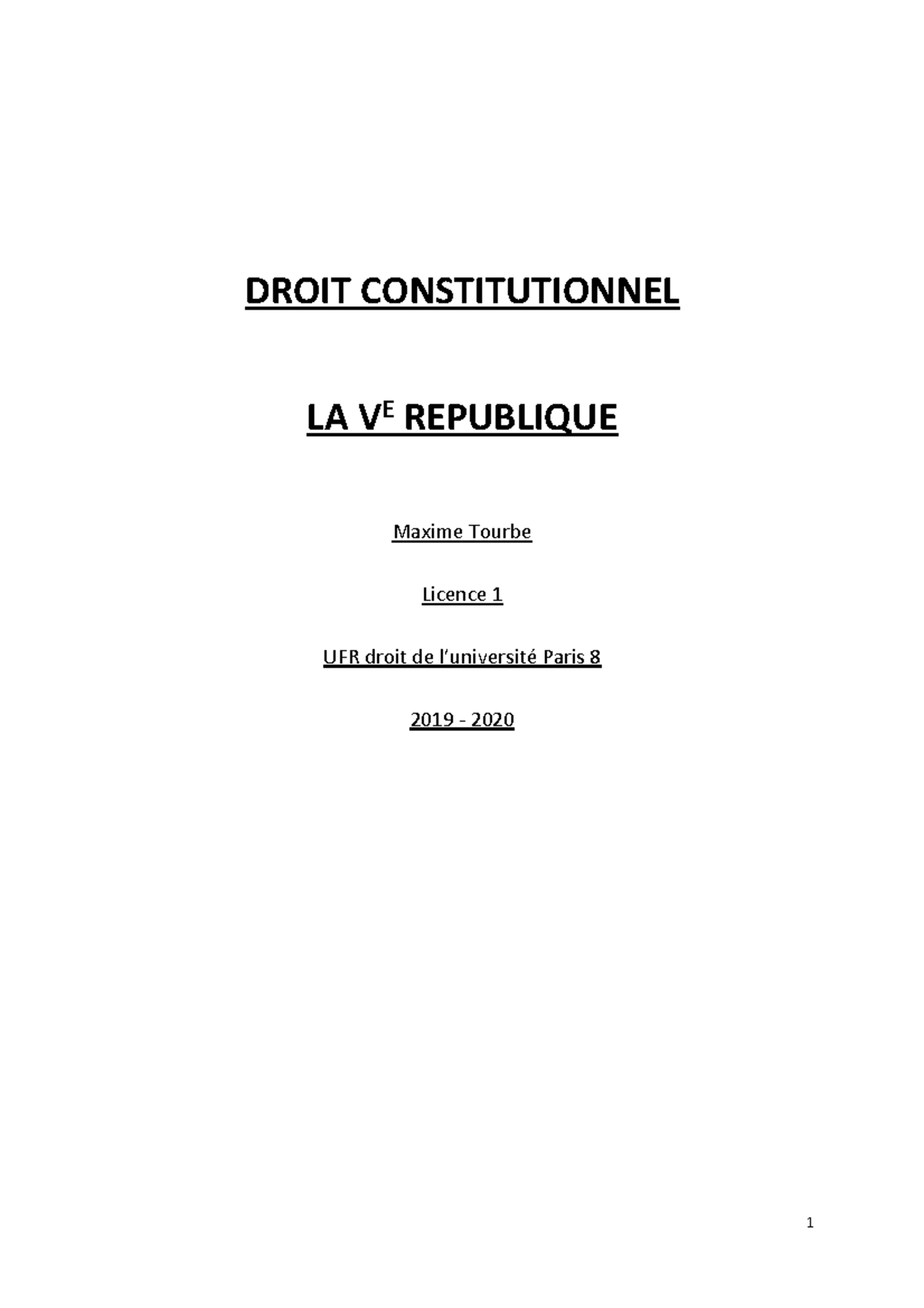 CM Droit constitutionnel - La Ve République - Warning: TT: undefined function: 32 Warning: TT ...