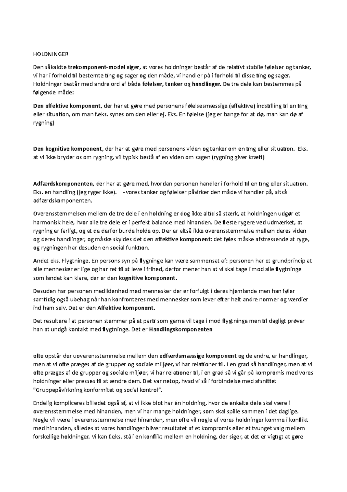 Psy holdninger, kognitiv dissonans - HOLDNINGER Den såkaldte ...