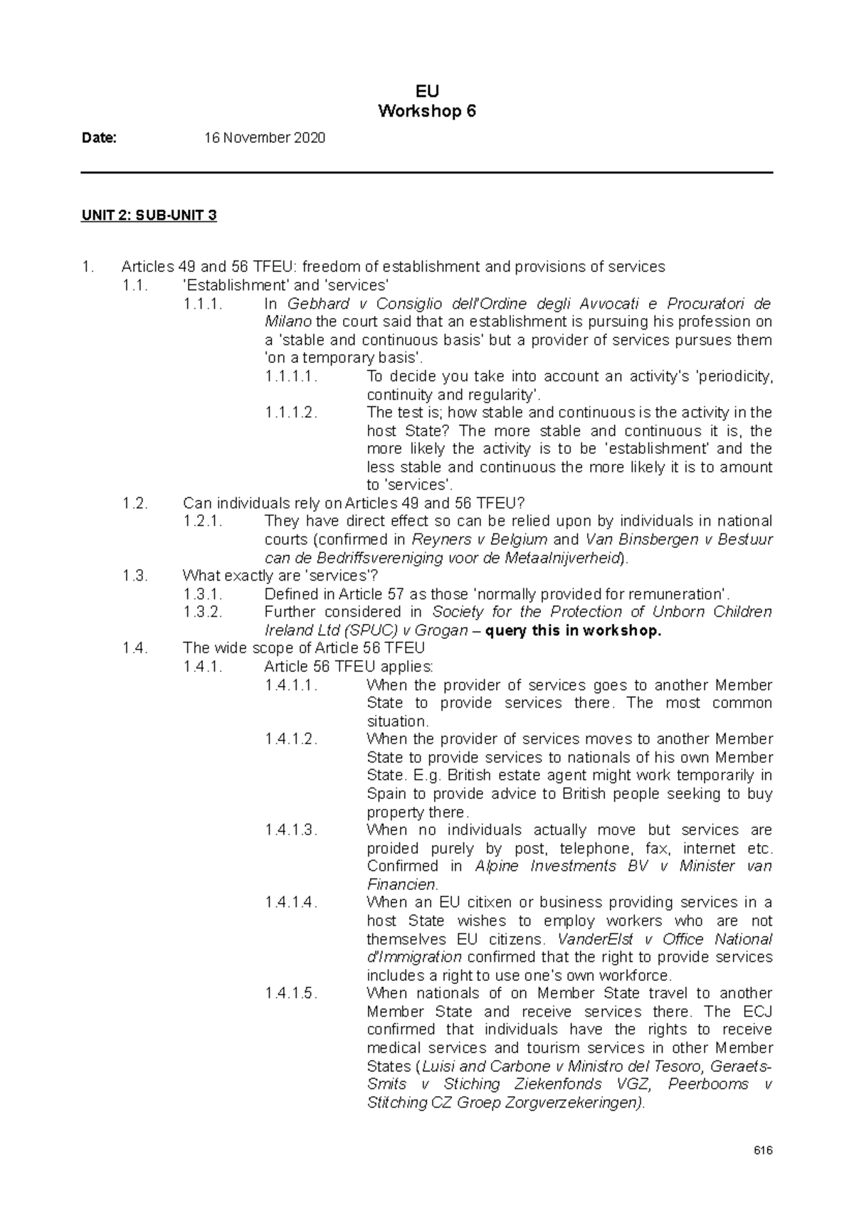 Workshop 6 Textbook Notes - EU Workshop 6 Date: 16 November 2020 UNIT 2 ...