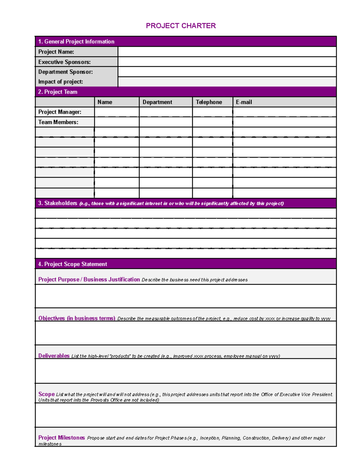Project Charter Template.doc - PROJECT CHARTER 1. General Project ...