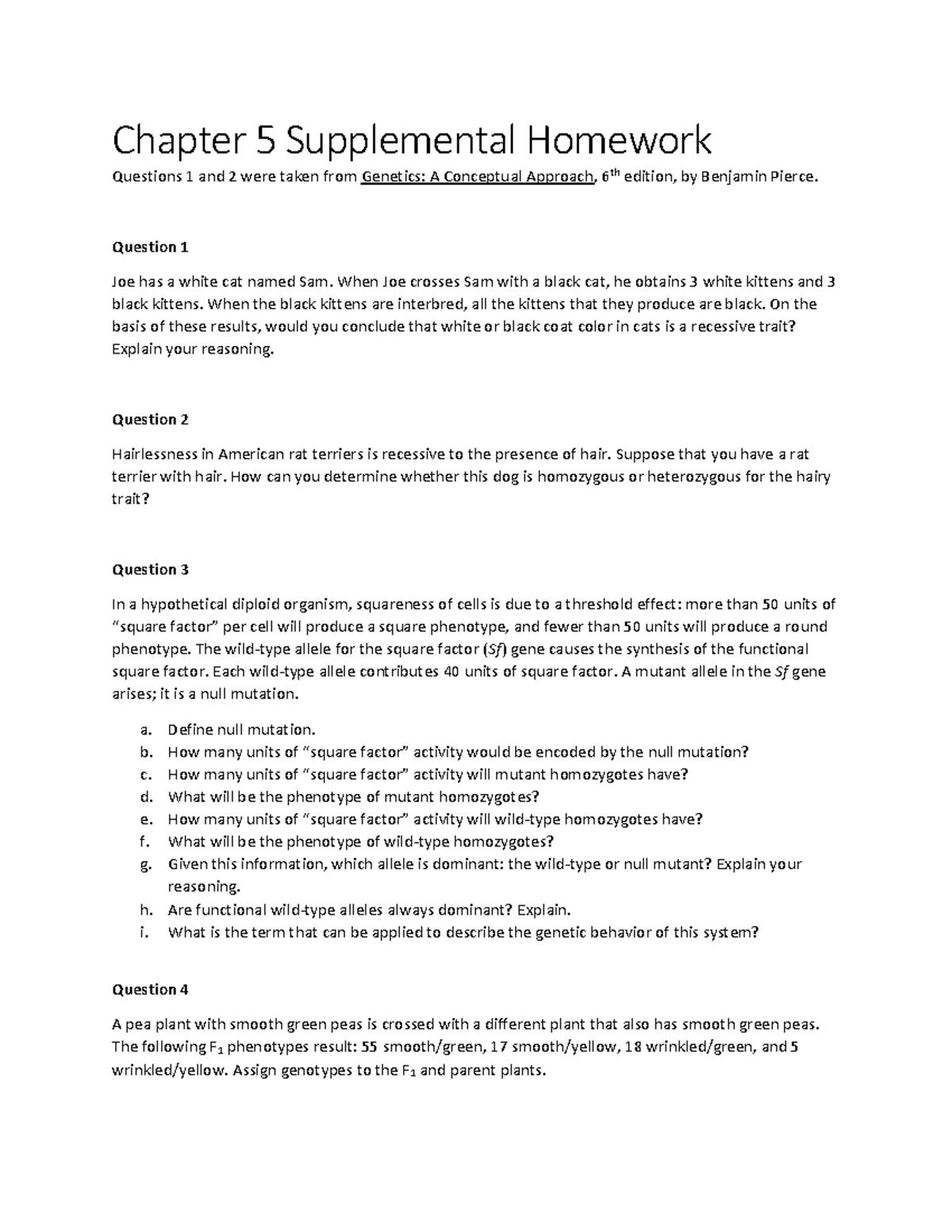 Ch5 Supplemental Homework bio - Chapter 5 Supplemental Homework ...