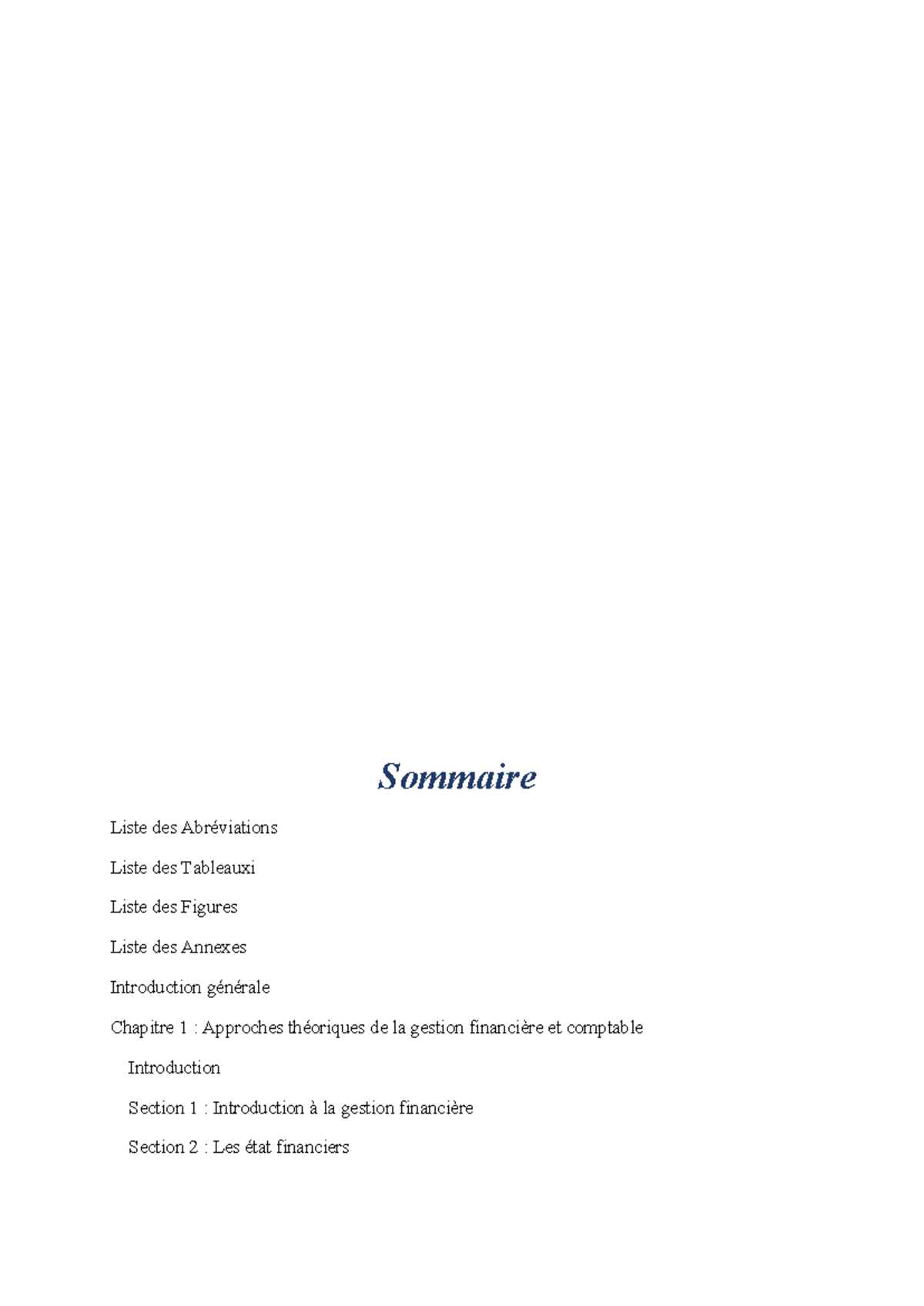 Rapport pfe - finance - Sommaire Liste des Abréviations Liste des Tableauxi Liste des Figures ...