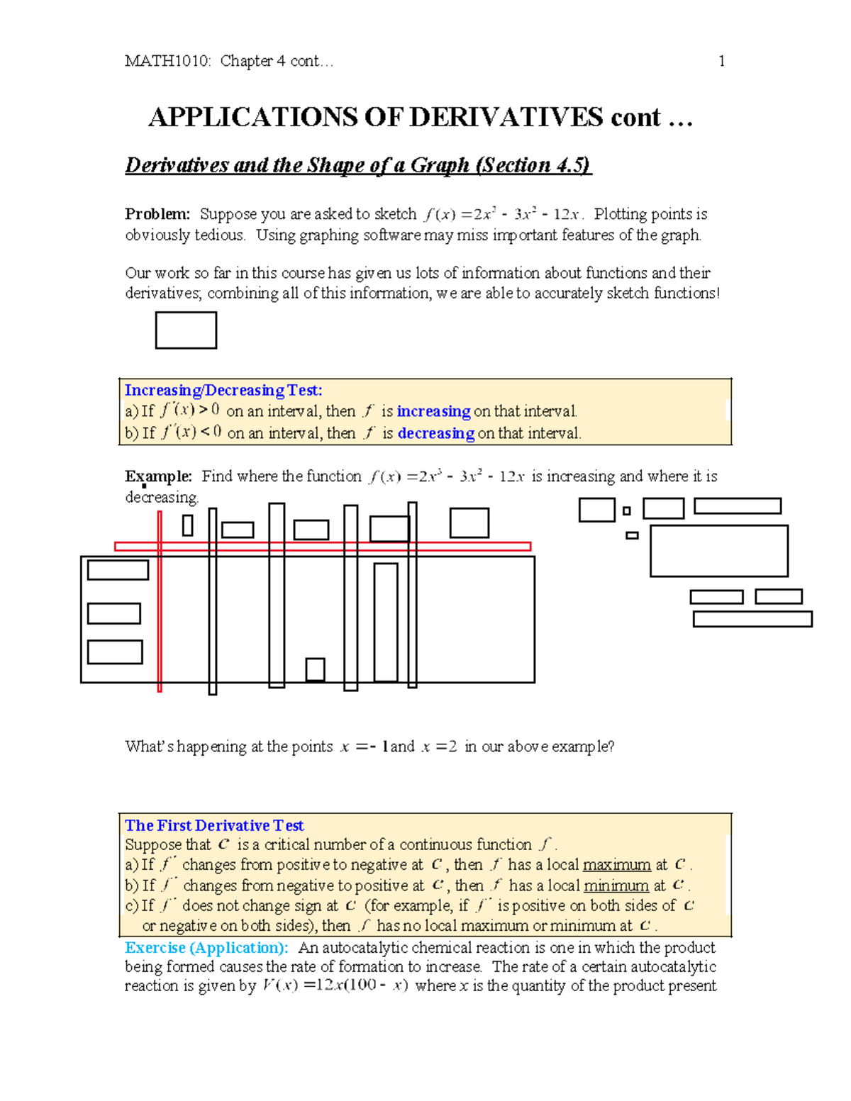Calculus Lecture 13 - notes - APPLICATIONS OF DERIVATIVES cont ...