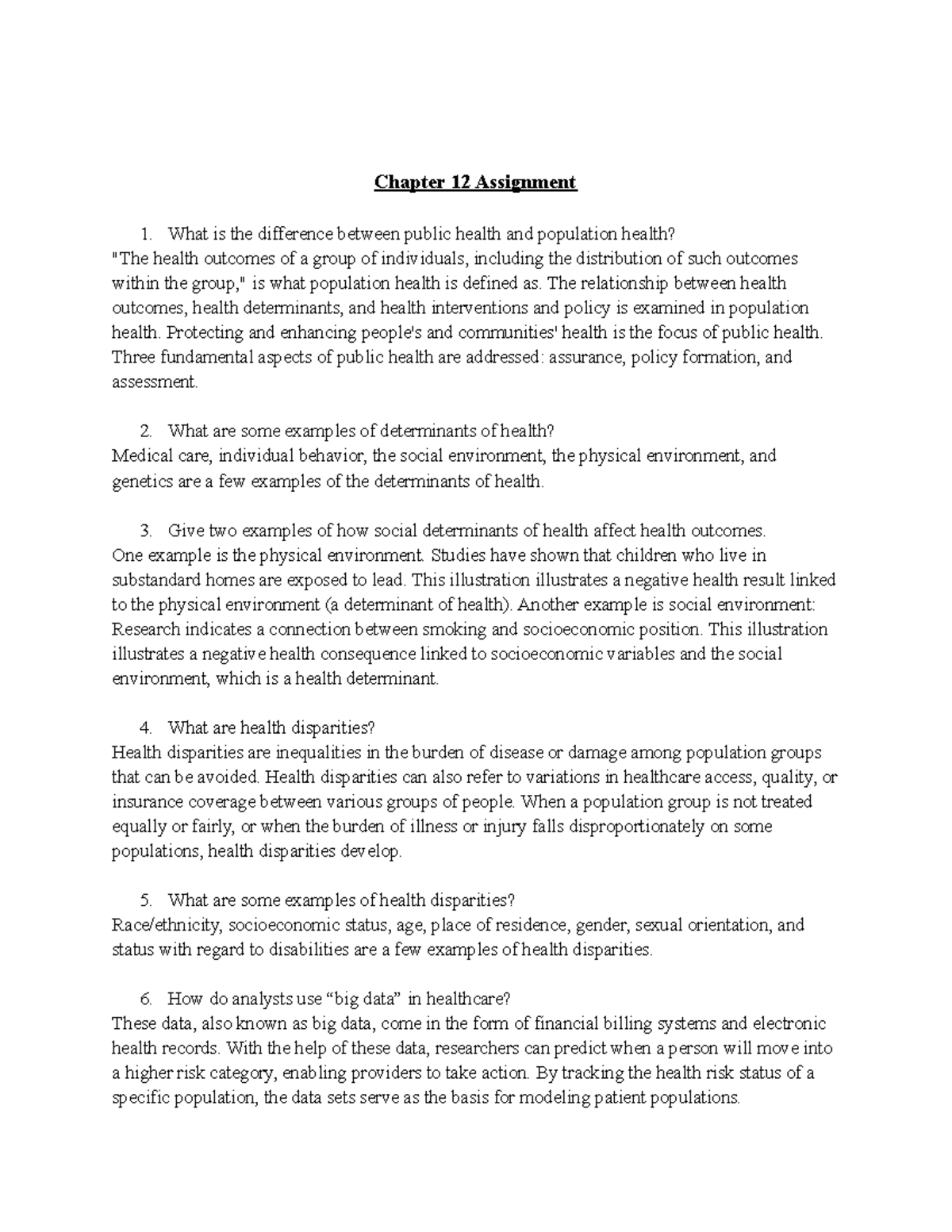 Chapter 12 Assignment-2 - Chapter 12 Assignment What is the difference ...