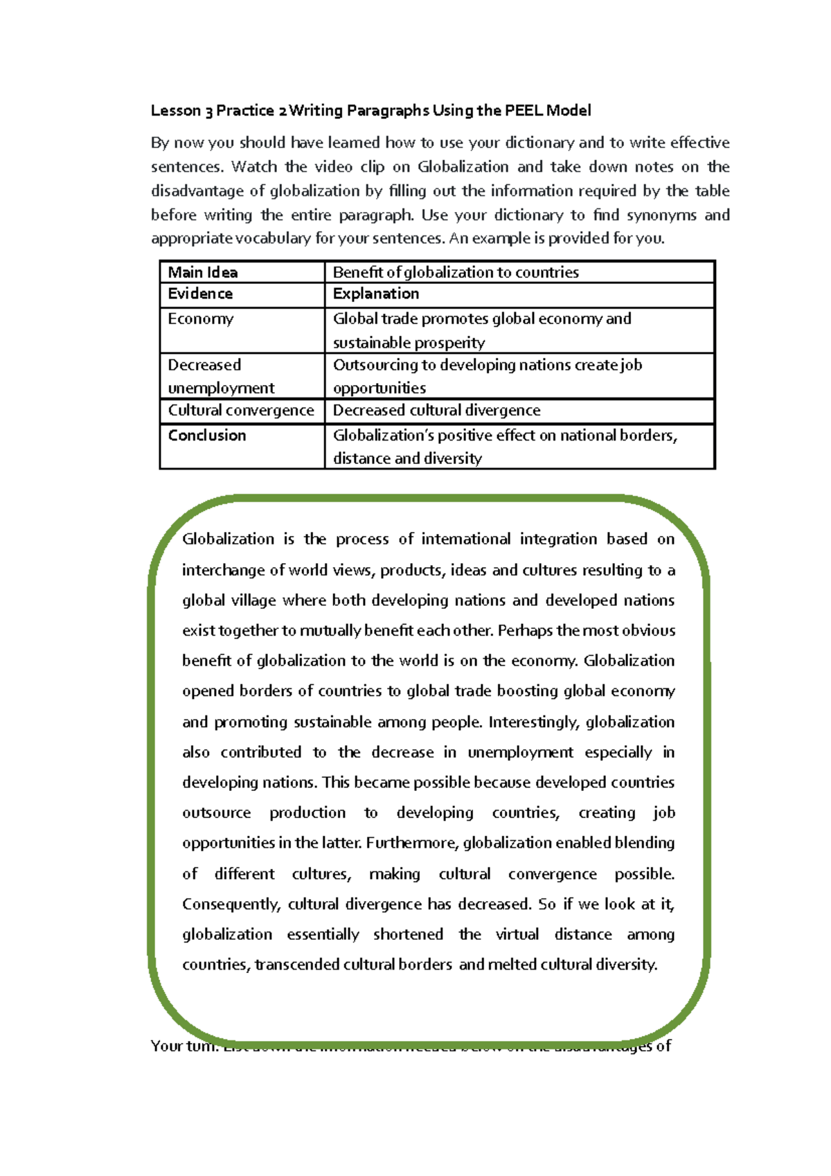 L3.P2 Writing Effective Paragraphs - Lesson 3 Practice 2 Writing ...
