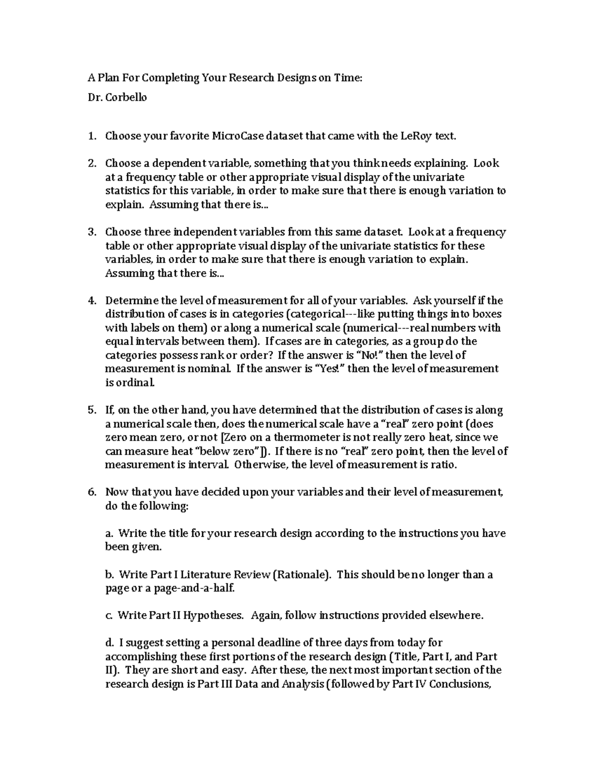 A Plan For Completing Your Research Designs on Time - A Plan For ...