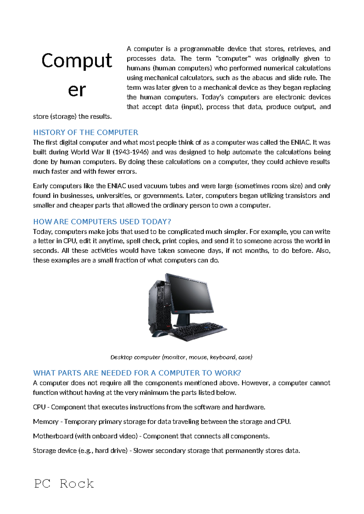 Project 4 - IT practical excel file. - A computer is a programmable ...
