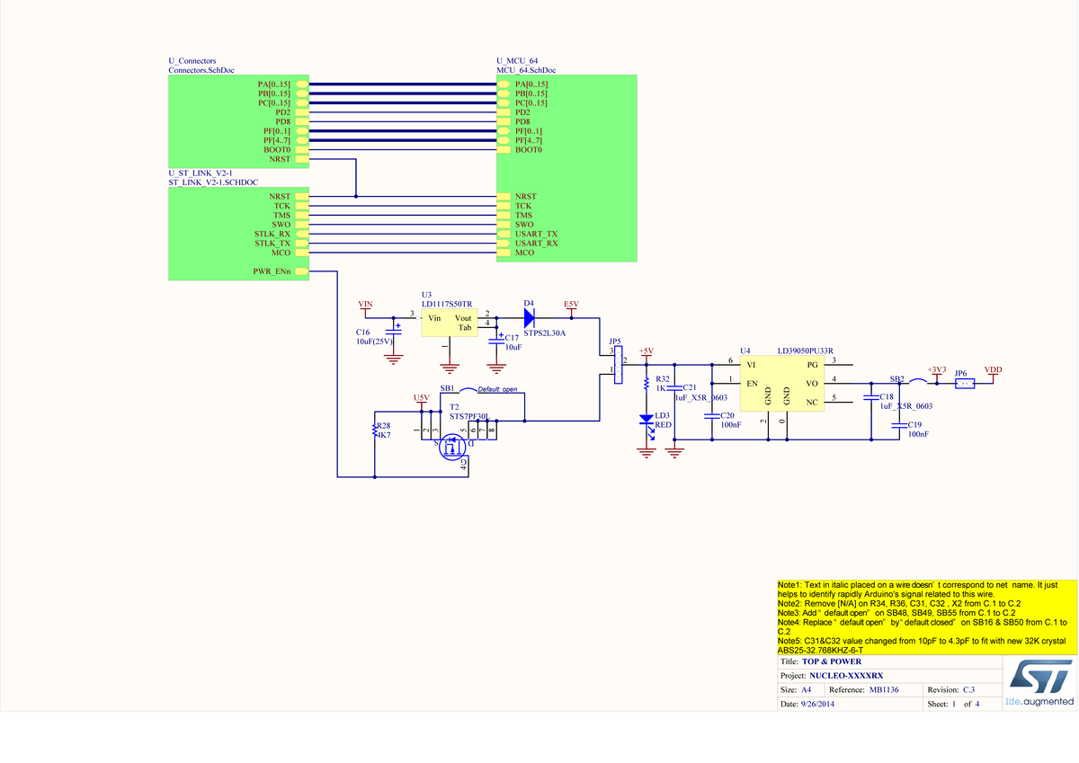 Nucleo-F401RE Schematic - ####### TOP & POWER ####### Title ...