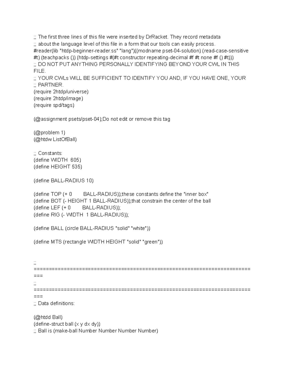 Pset4 ans - Problem set 4 solution - ;; The first three lines of this ...