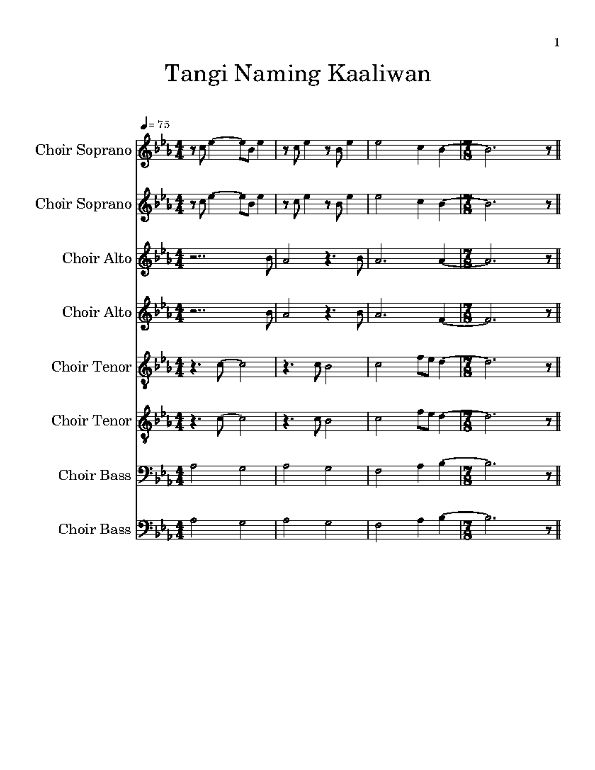 Tangi Naming Kaaliwan - cfo - Choir Soprano Choir Soprano Choir Alto ...