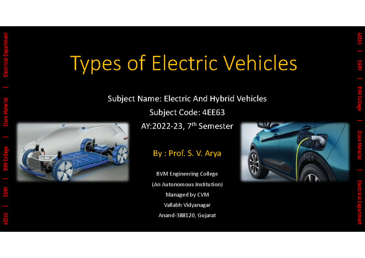 1 Types of EVs - HV vehicles - Class Material | Electrical Depart ment ...