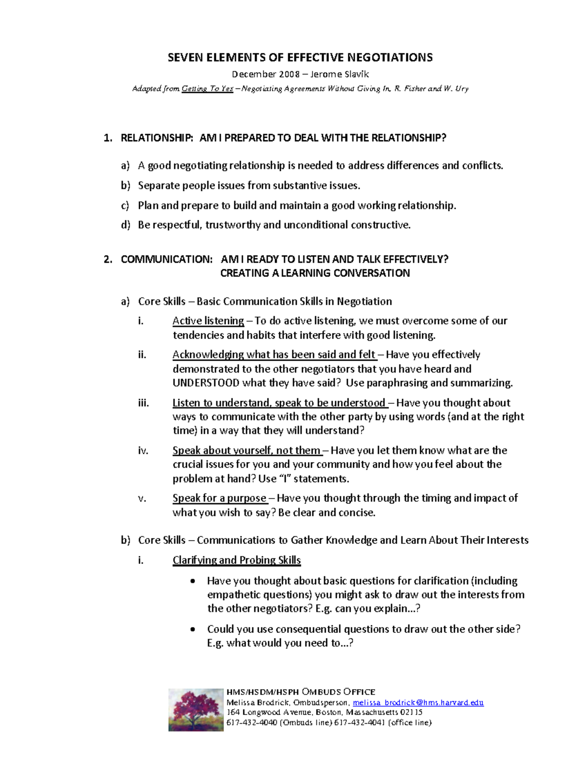 Seven Elements OF Effective Negotiations- Process for Negotiation ADR ...