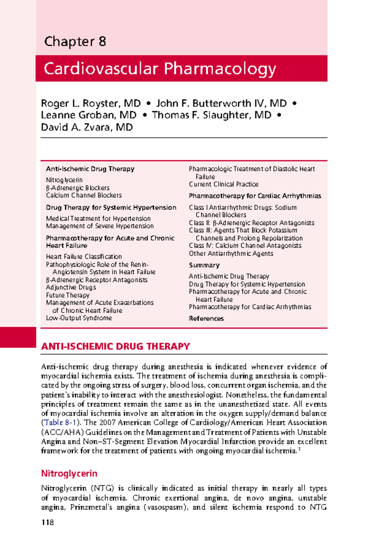 Drugs acting on cvs - Chapter 8 Cardiovascular Pharmacology Roger L ...