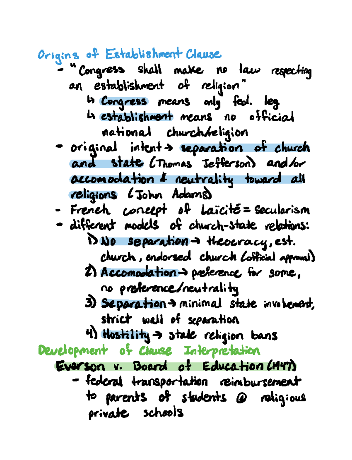 Establishment Clause - Professor- Michael Tolley - Origins of ...