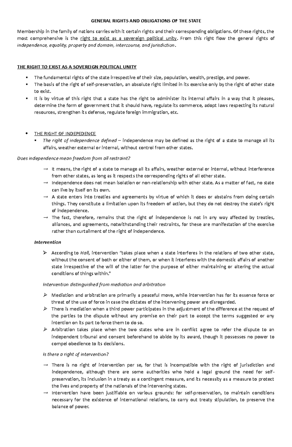 #4 General Rights AND Obligations OF THE State Part. 1 - GENERAL RIGHTS ...