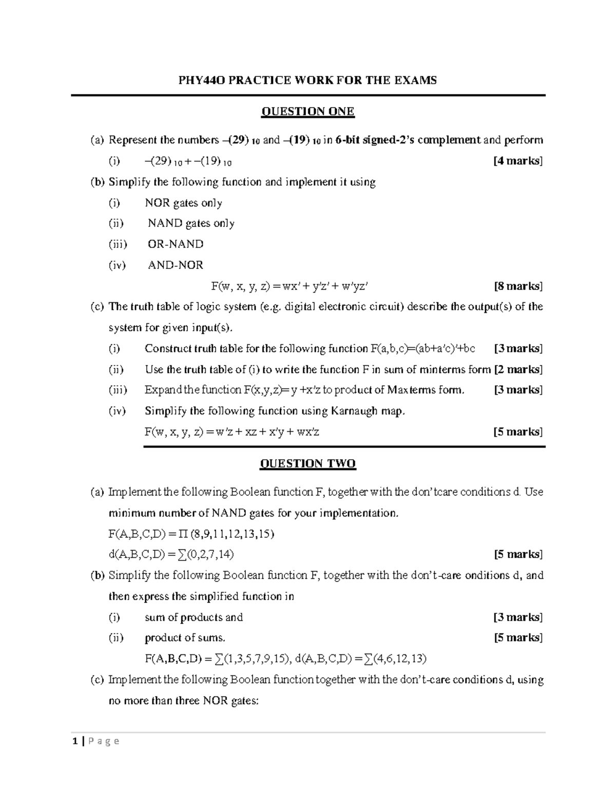 PHY 440 practice questions Problem Solvers - 1 | P a g e PHY44O PRACTICE WORK FOR THE EXAMS ...