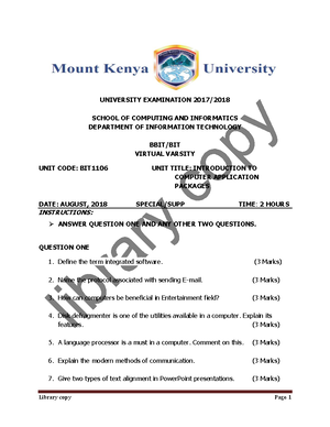 BIT1202 Introduction TO WEB Design AND Development REG SUPP ...