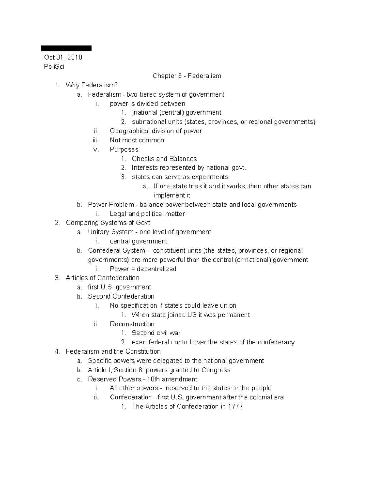 American Government Outline Ch 6 - Kristen Scheidt Oct 31, 2018 PoliSci ...