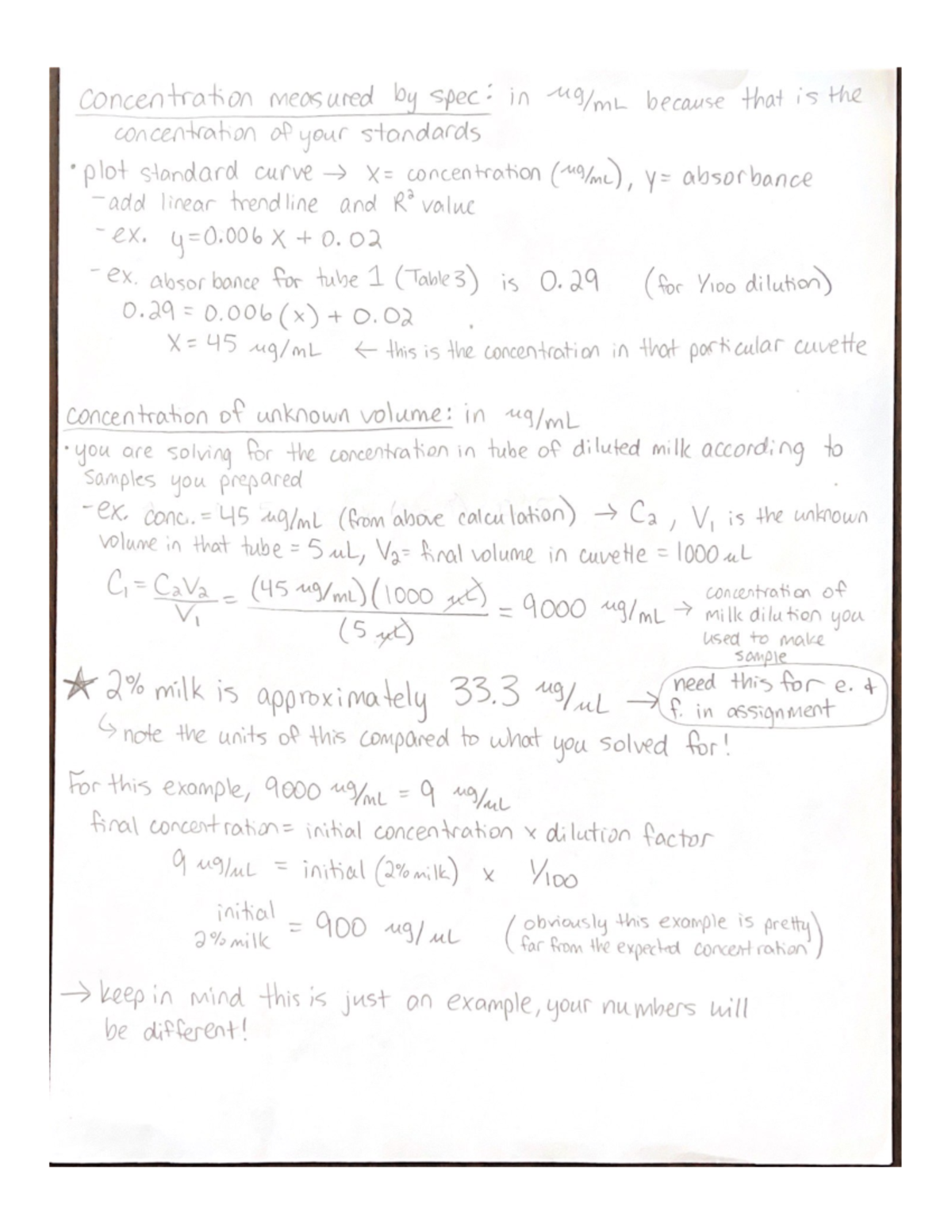 Example calculation Lab 2-1 - BIOL 111 - Studocu
