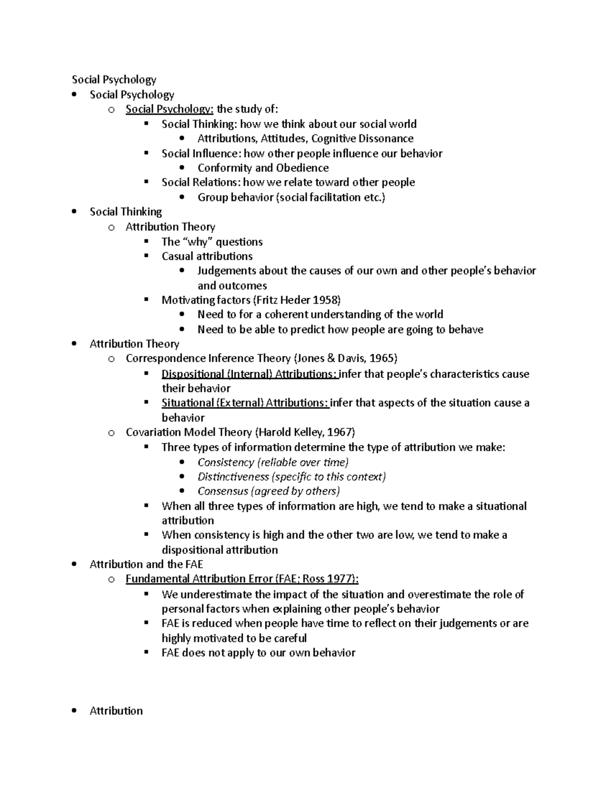 Social Psychology - Lecture notes 2 - Social Psychology Social ...
