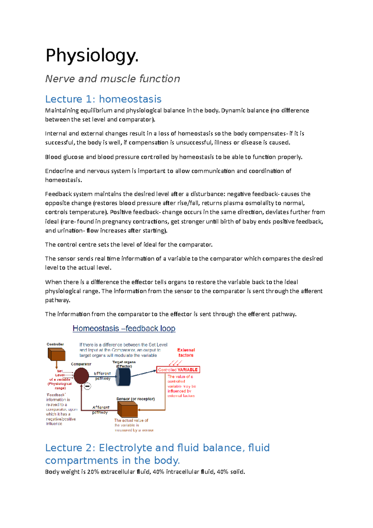 Integration of physiological systems - Physiology. Nerve and muscle ...