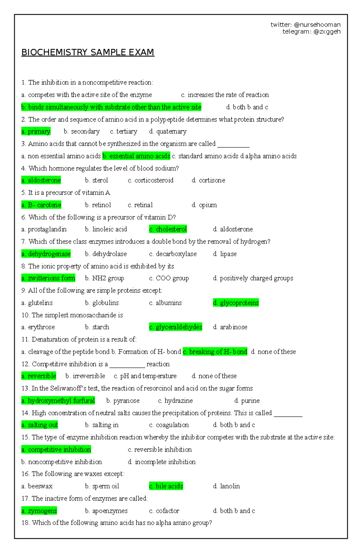 Sample Exam Reviewer in Biochemistry Telegram zxggeh BIOCHEMISTRY Sample Exam Reviewer in Biochemistry Telegram zxggeh BIOCHEMISTRY