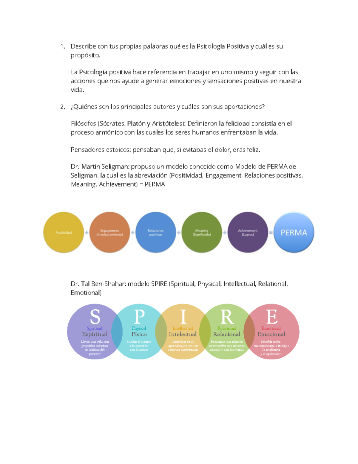 Actividad 1 PBF - act 1 de principios de bienestar - 1. Describe con ...