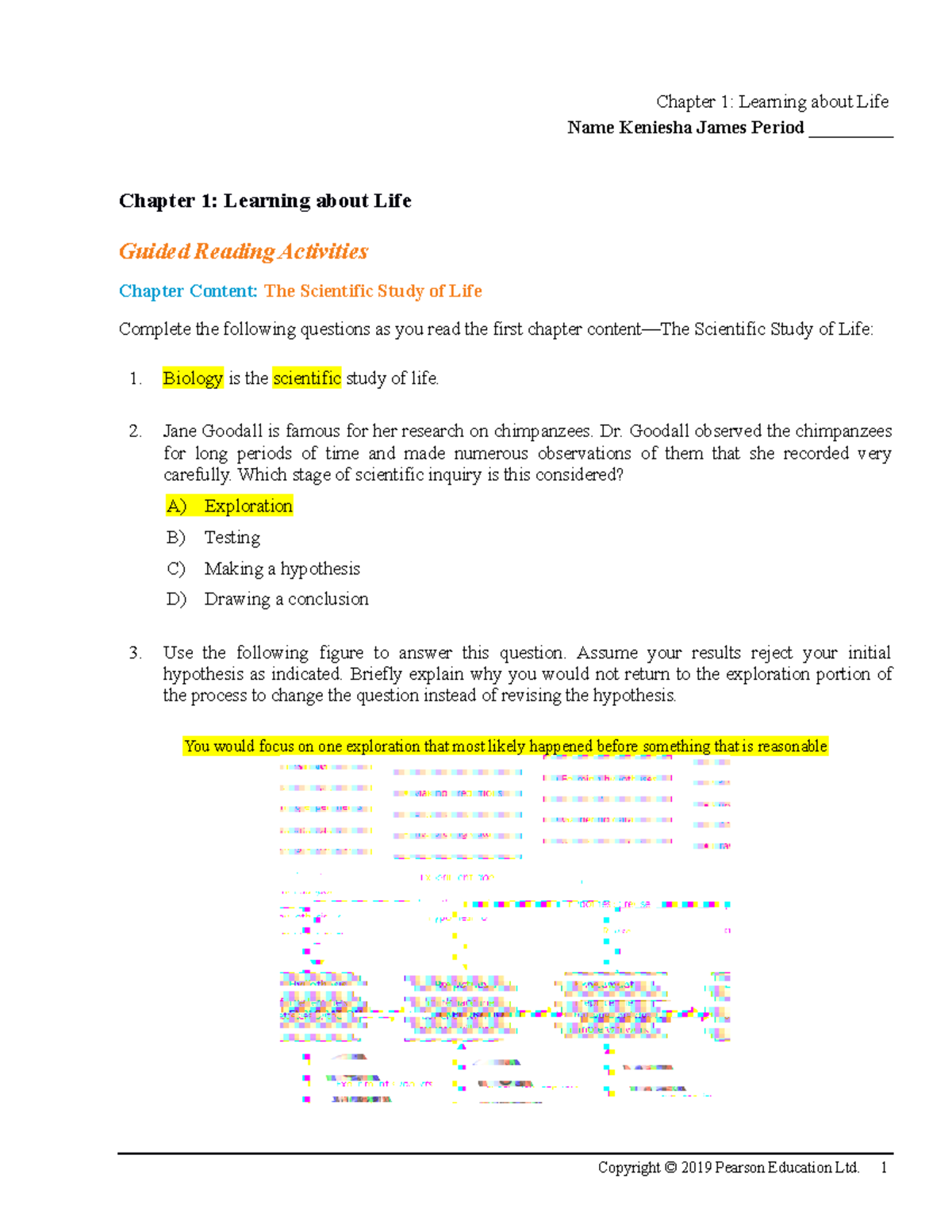 Active Reading Guide Activity 01 - Name Keniesha James Period _________ Chapter 1: Learning ...