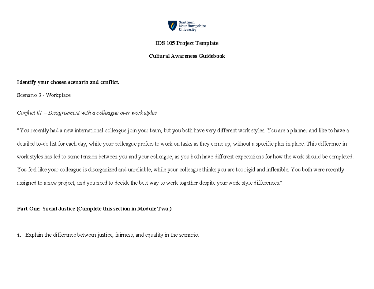 IDS 105 Mod 2 - IDS105 Module 2-2 Social Justice - IDS 105 Project ...