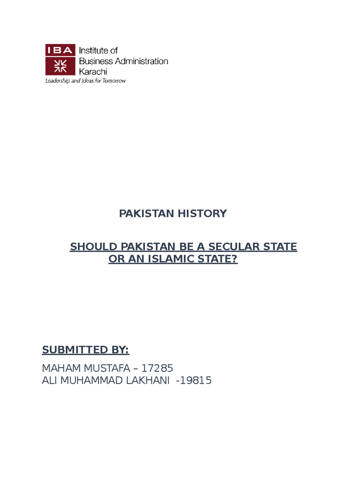 Pakistan History: Secularism in Pakistan - PAKISTAN HISTORY SHOULD ...