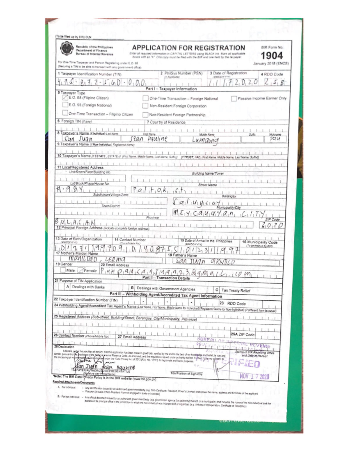 1 Taxpayer Identification Number (TIN) - Distribution Management - Studocu