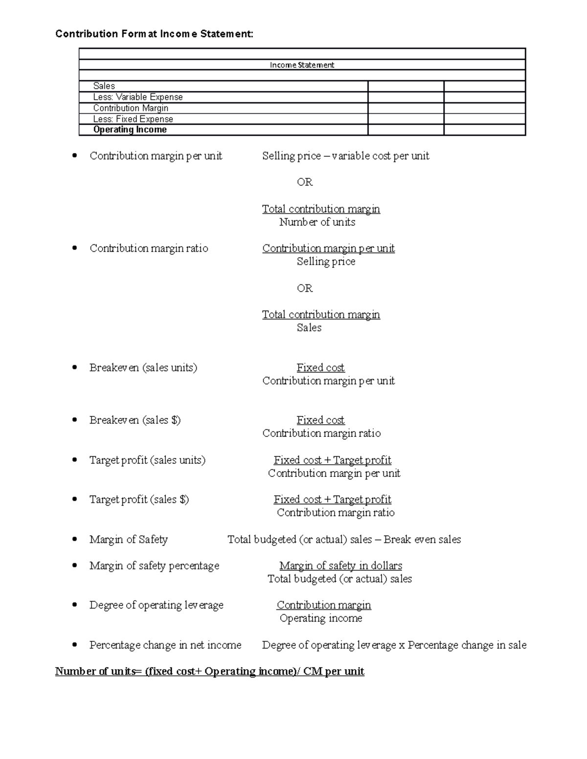 Chapter 5 Formula Sheet - ACC425 - Seneca College - Studocu