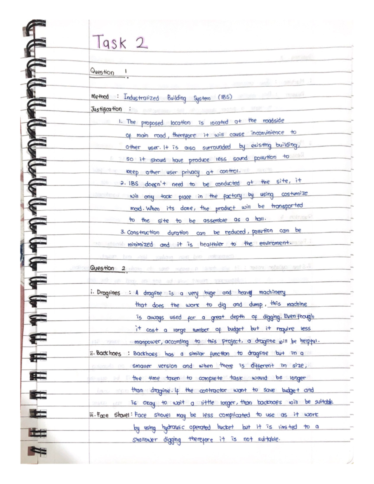 Answer TASK 2 - Civil Engineering (infrastructure) - Studocu