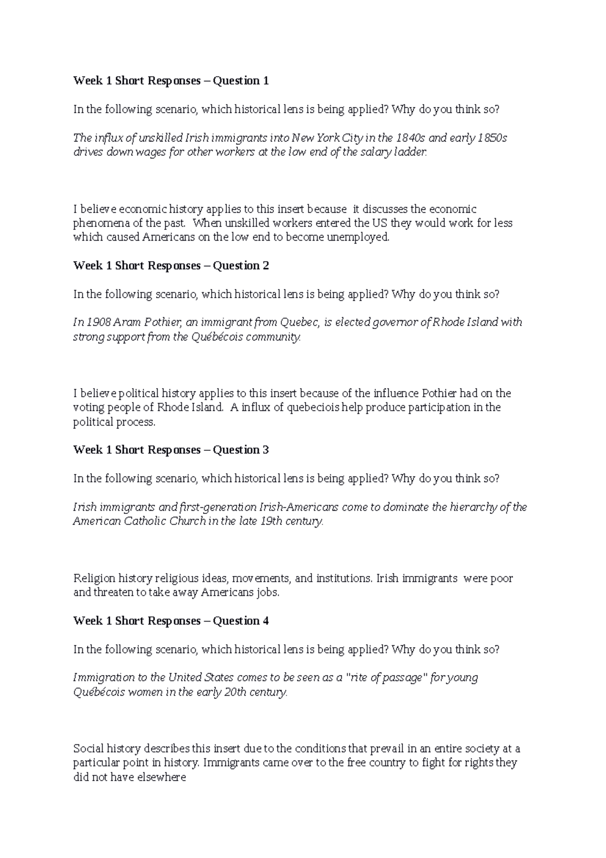 Week 1 Short Responses - Week 1 Short Responses – Question 1 In the ...