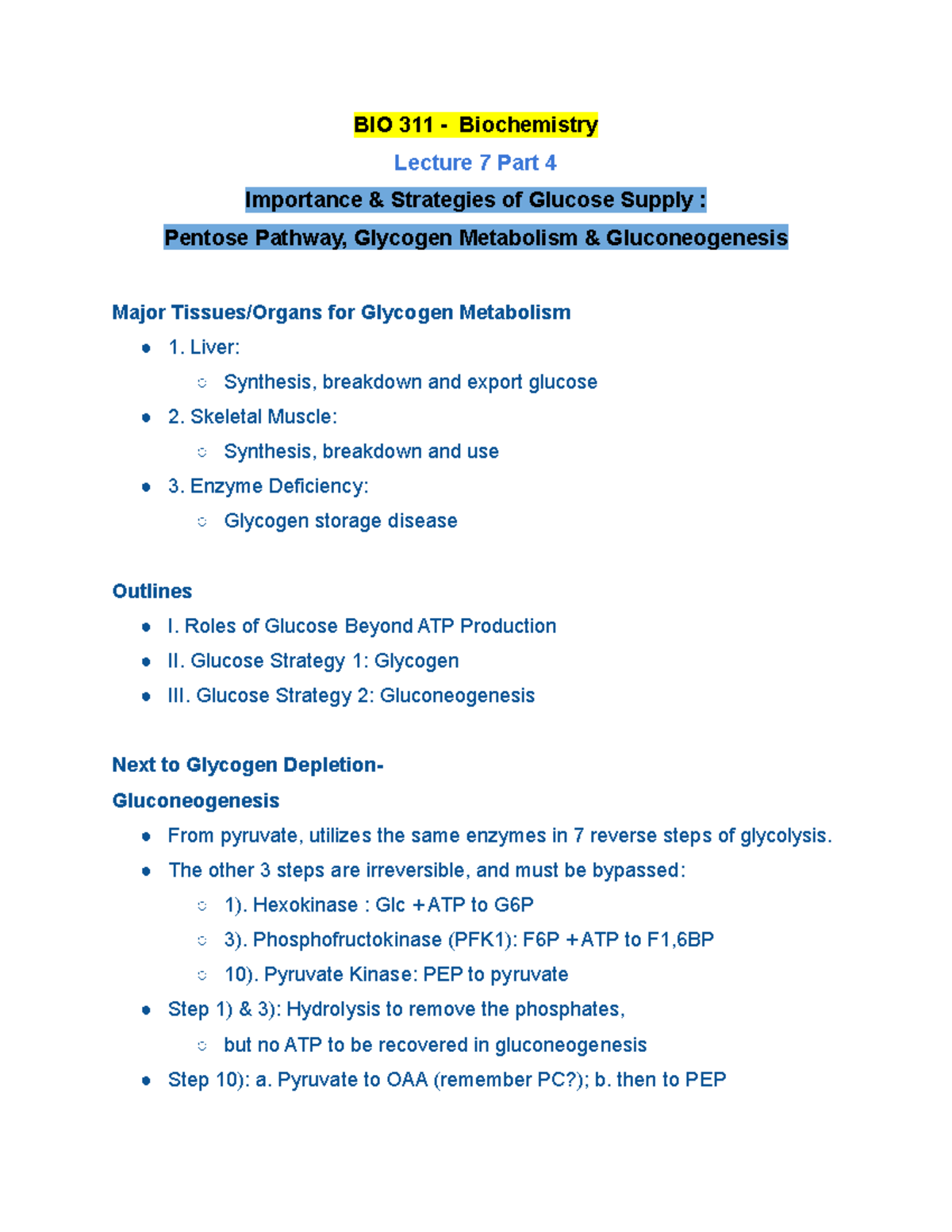 BIO 311 Lecture 7 Part 4 Fall 2020 - BIO 311 - Biochemistry Lecture 7 ... BIO 311 Lecture 7 Part 4 Fall 2020 - BIO 311 - Biochemistry Lecture 7 ...