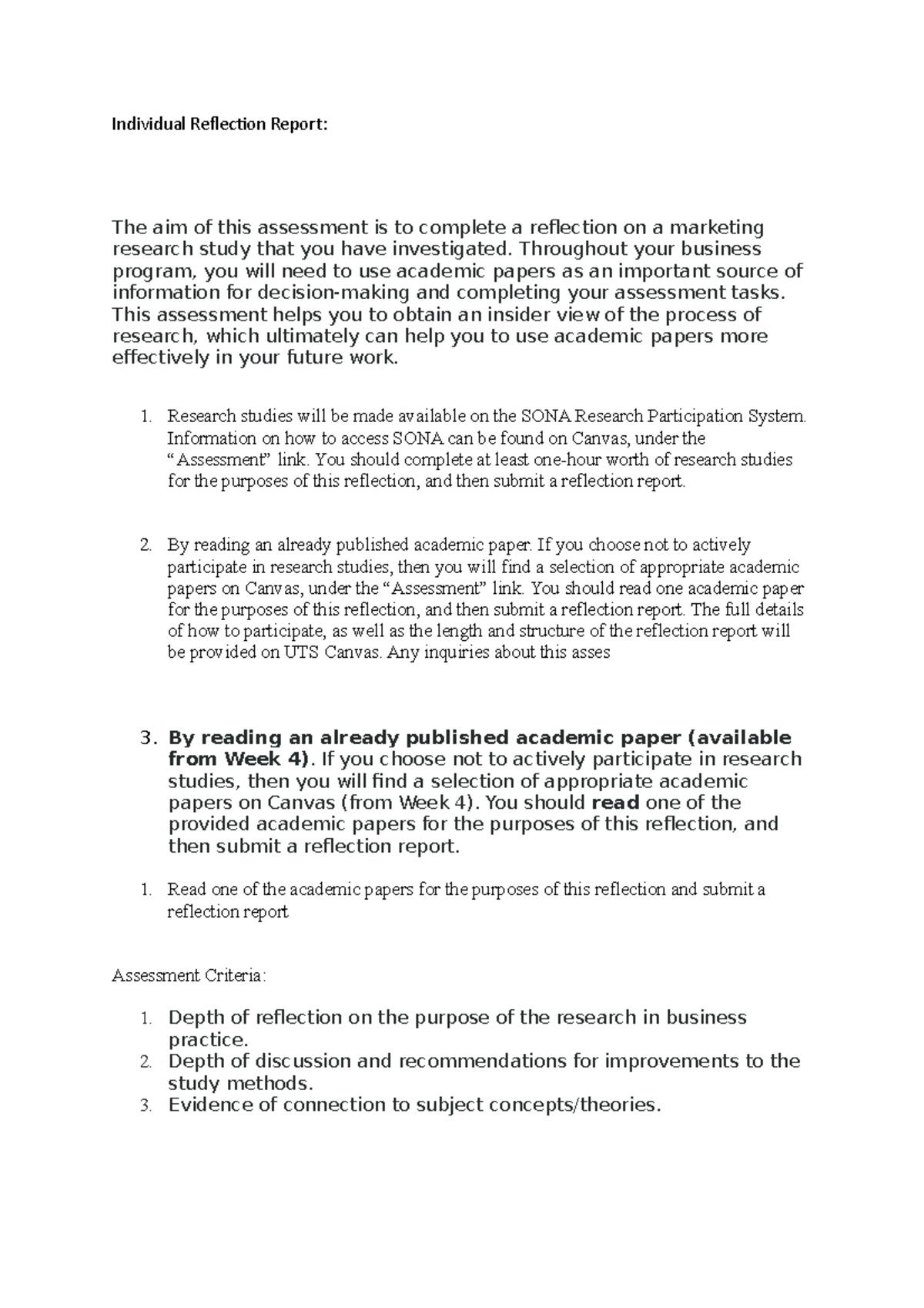 Individual Reflection Report on Marketing Research Study - Studocu