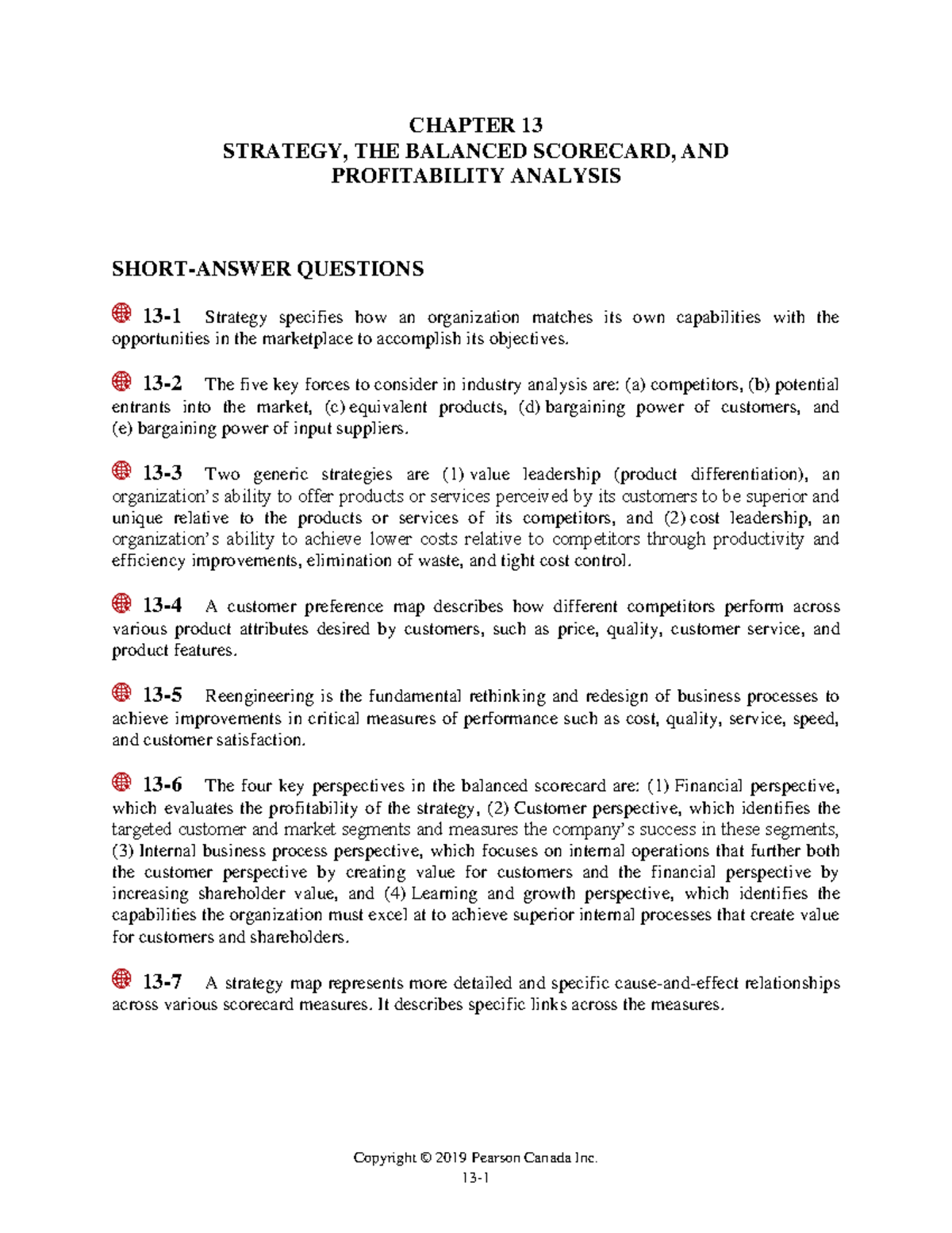 Chapter 13 Solutions To Suggested Problems Copyright 2019 Pearson
