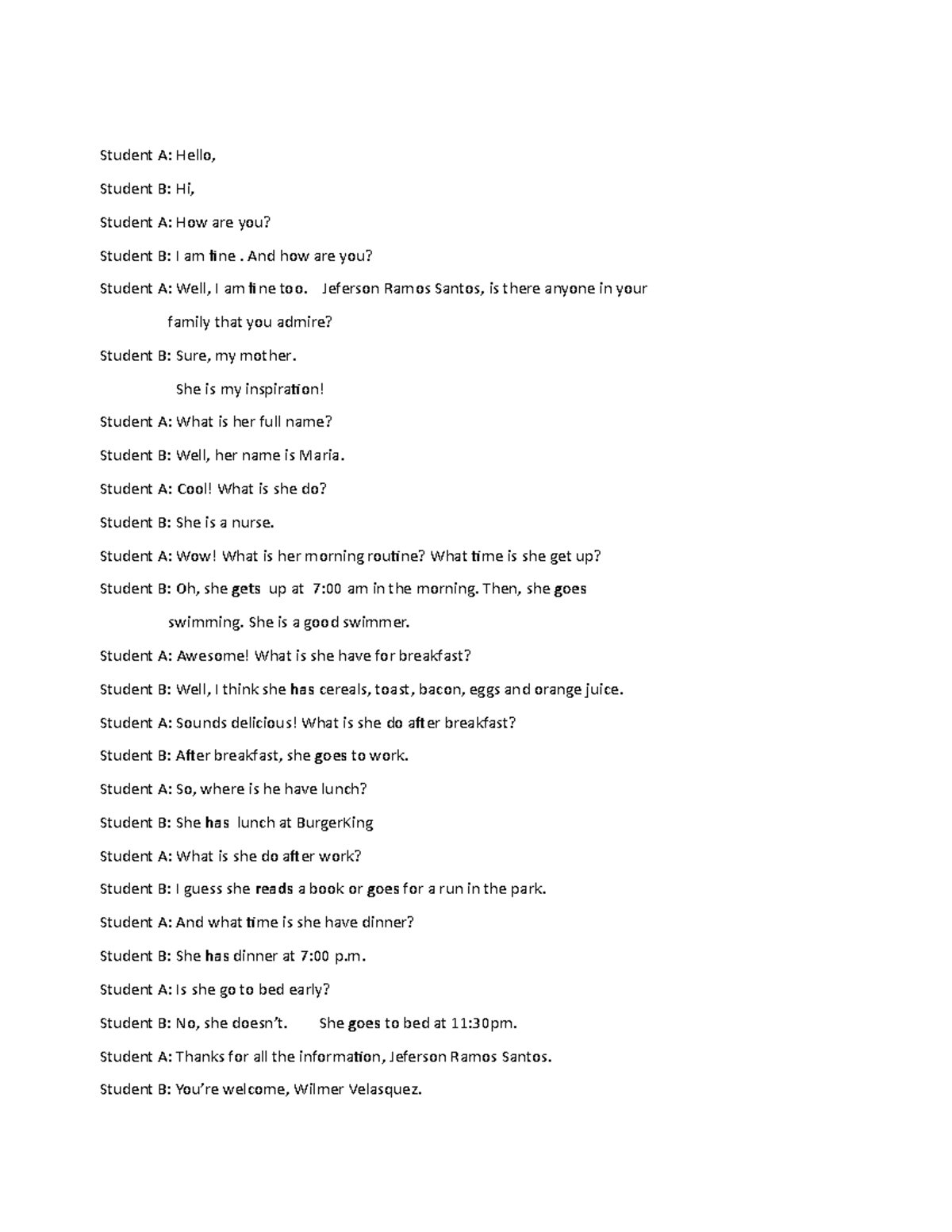 TASK Semana 11 - aprovechen - Student A: Hello, Student B: Hi, Student ...