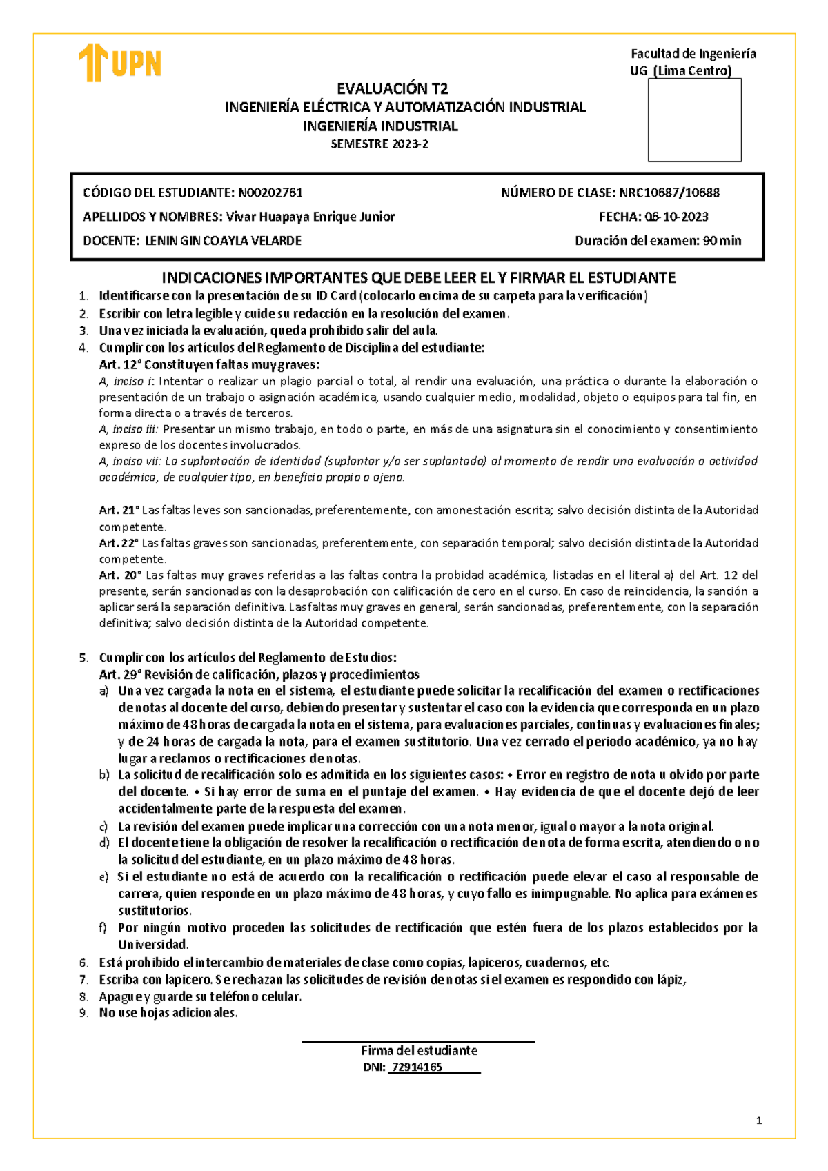 T2 Ing. Eltectrica Autom. Enrique Junior Vivar Huapaya - UG (Lima ...