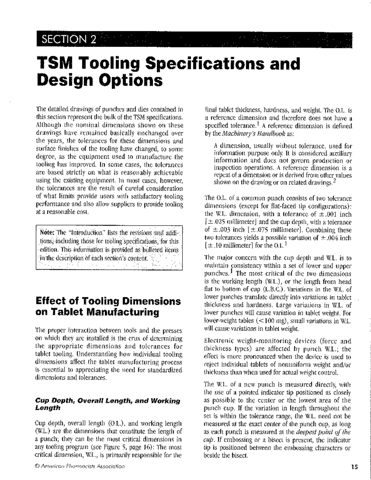 Tableting specification manual section 2 tsm tool spec and design options - Buenas prácticas de ...