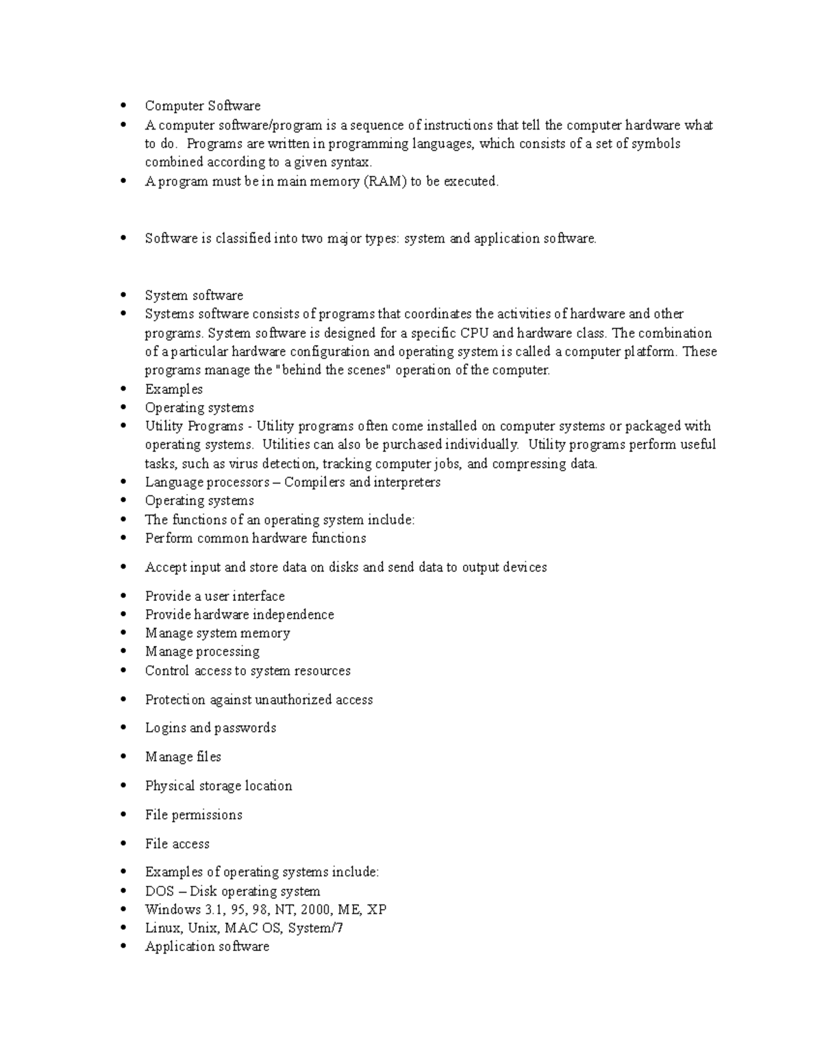 Computer Software Computer Software A Computer Softwareprogram Is A Sequence Of Instructions