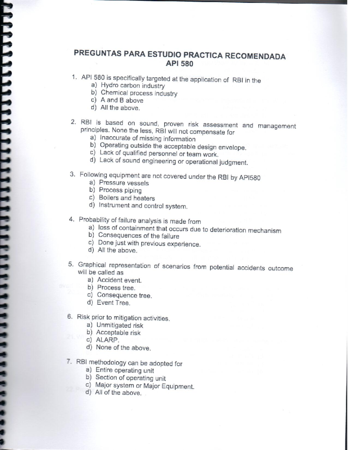 Preguntas API 580 parte 1 (32 Preg) - PREGUNTAS PARA ESTUDIO PRACTICA ...