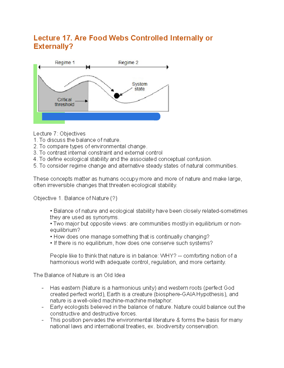 Lecture 17 CAE - Patricia Lane Fall 2022 - Lecture 17. Are Food Webs Controlled Internally or ...