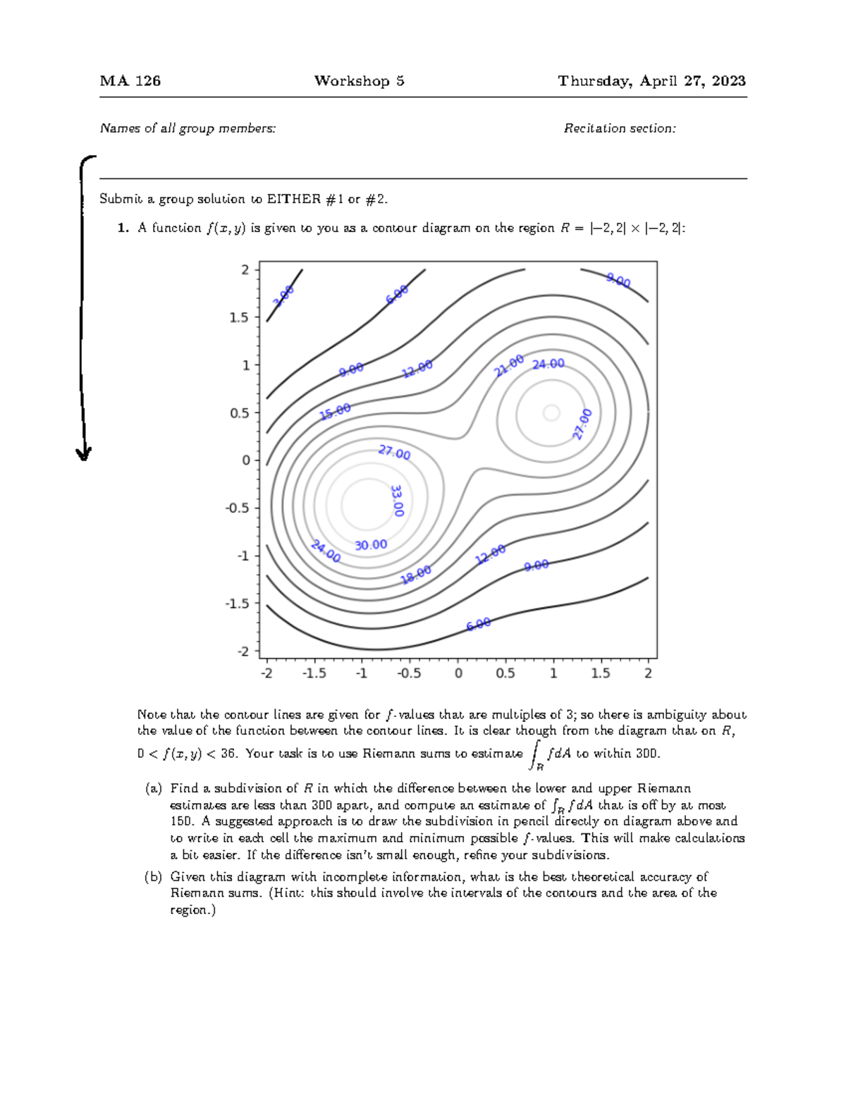 Ma126-23S2-ws5 - Workshop 5 solutions - MA 126 Workshop 5 Thursday ...