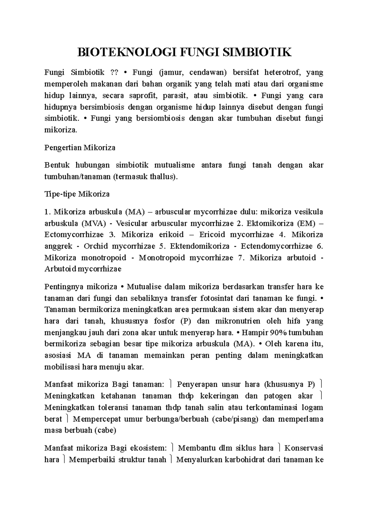 Bioteknologi Fungi Simbiotik - BIOTEKNOLOGI FUNGI SIMBIOTIK Fungi ...