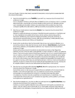 PSY 328 Project Two Template - PSY 328 Project Two Template For this ...