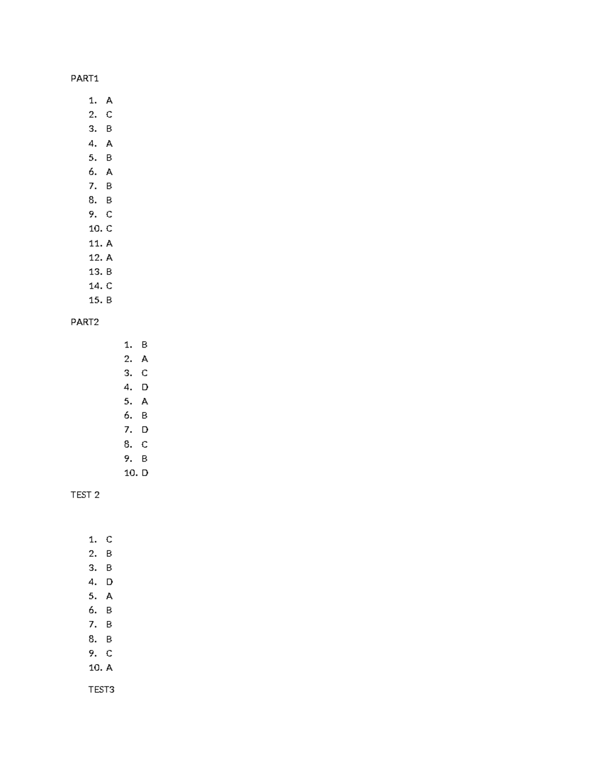CÔNG CHỨC - dddddddddddddddd - PART 1. A 2. C 3. B 4. A 5. B 6. A 7. B ...