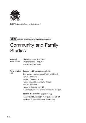 CAFS - HSC Summary Notes - ACRONYMS Wellbeing : SPEECS Specific Needs ...