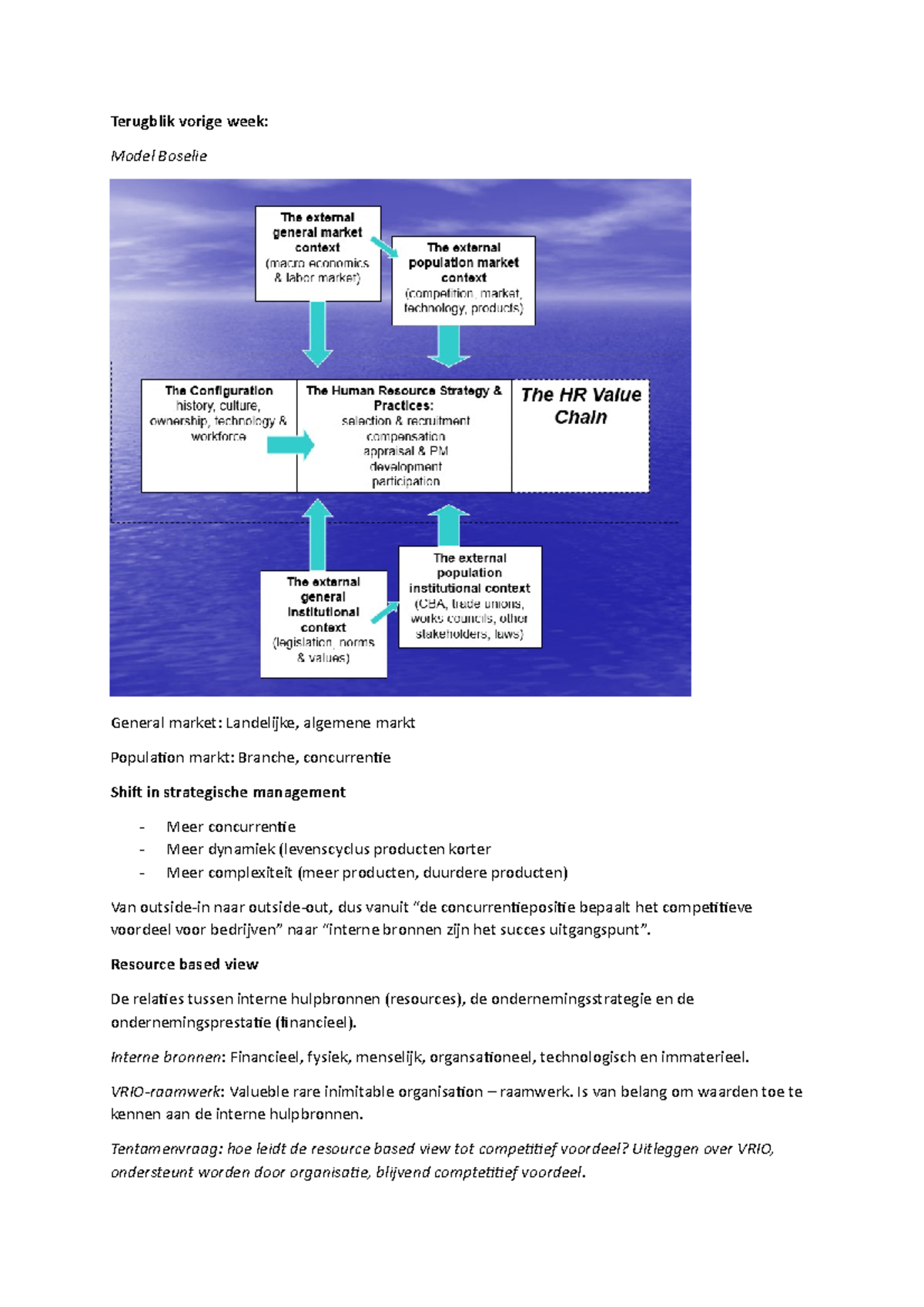 HR Value Chain Boselie - Terugblik vorige week: Model Boselie General ...